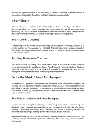 Biography of Louis Michael Prieto | PDF