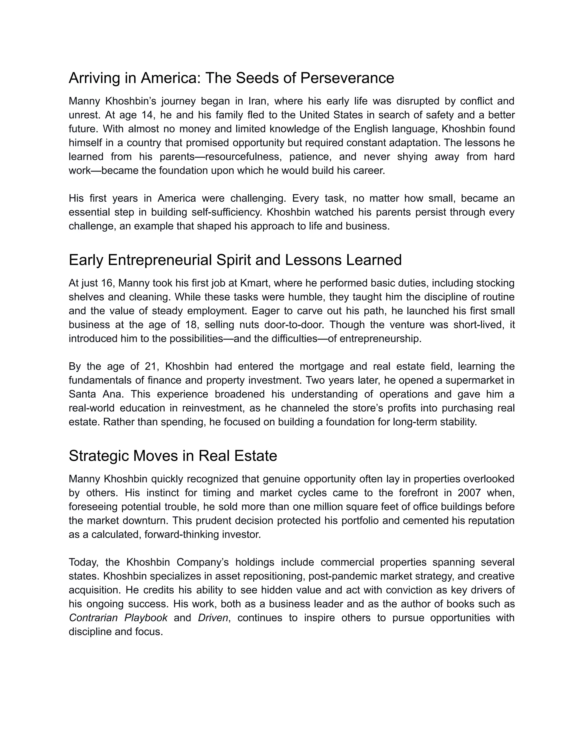 Biography of Manny Khoshbin | PDF