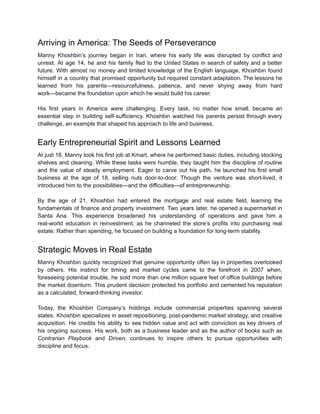 Biography of Manny Khoshbin | PDF