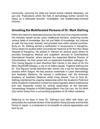 Biography and career of Mark Siefring MD | PDF