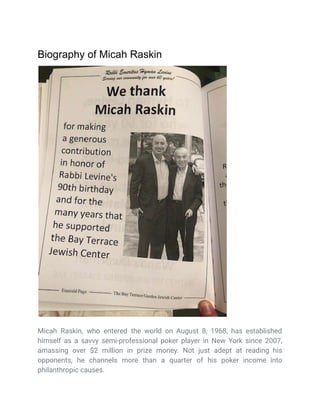 Biography of Micah Raskin | PDF