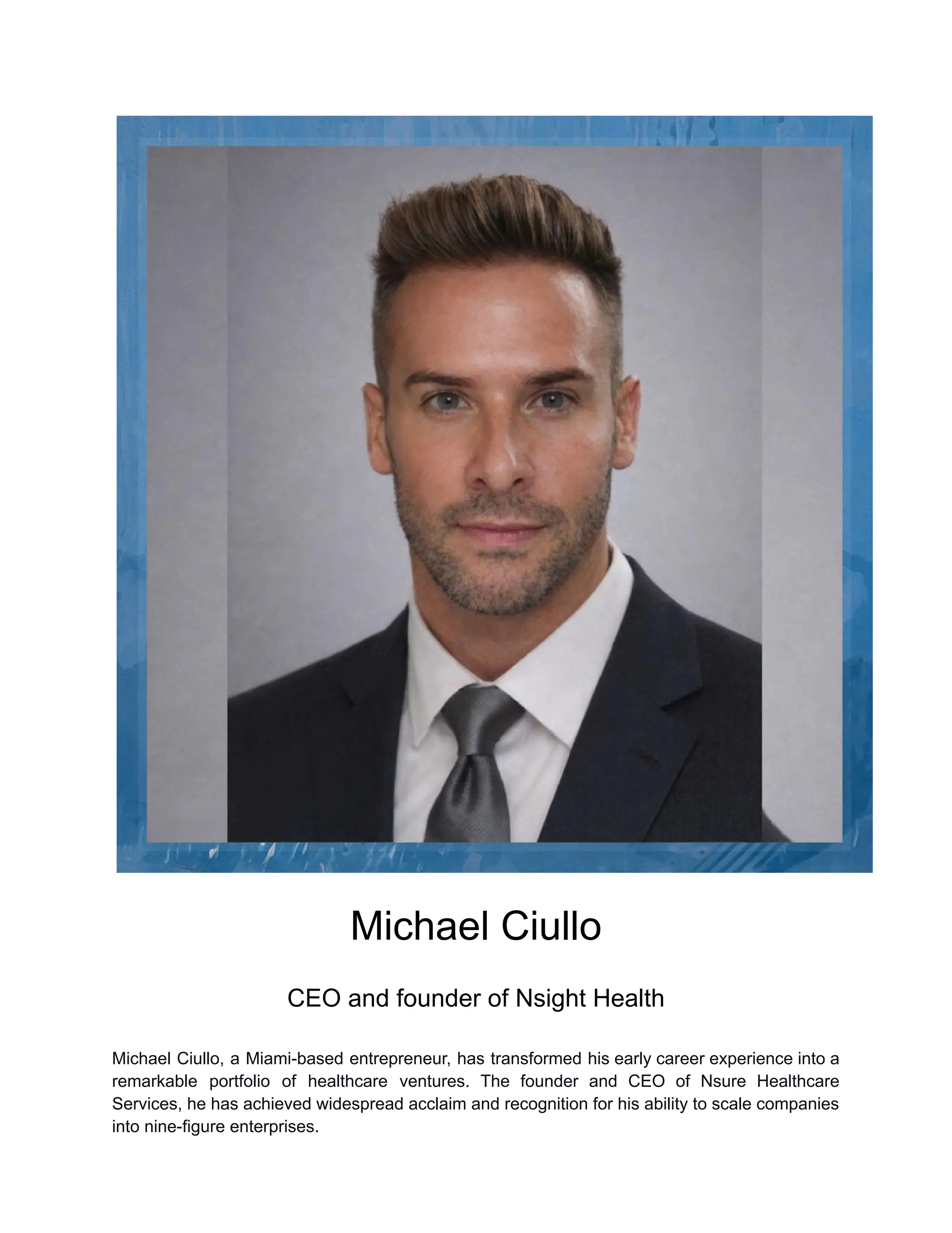Biography and career history of Michael Ciullo | PDF
