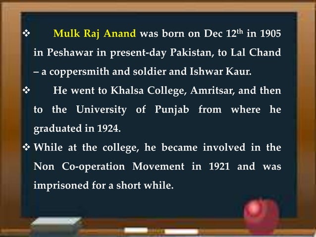 Biography of mulk raj anand. | PPTX | Sikhism | Religion & Spirituality