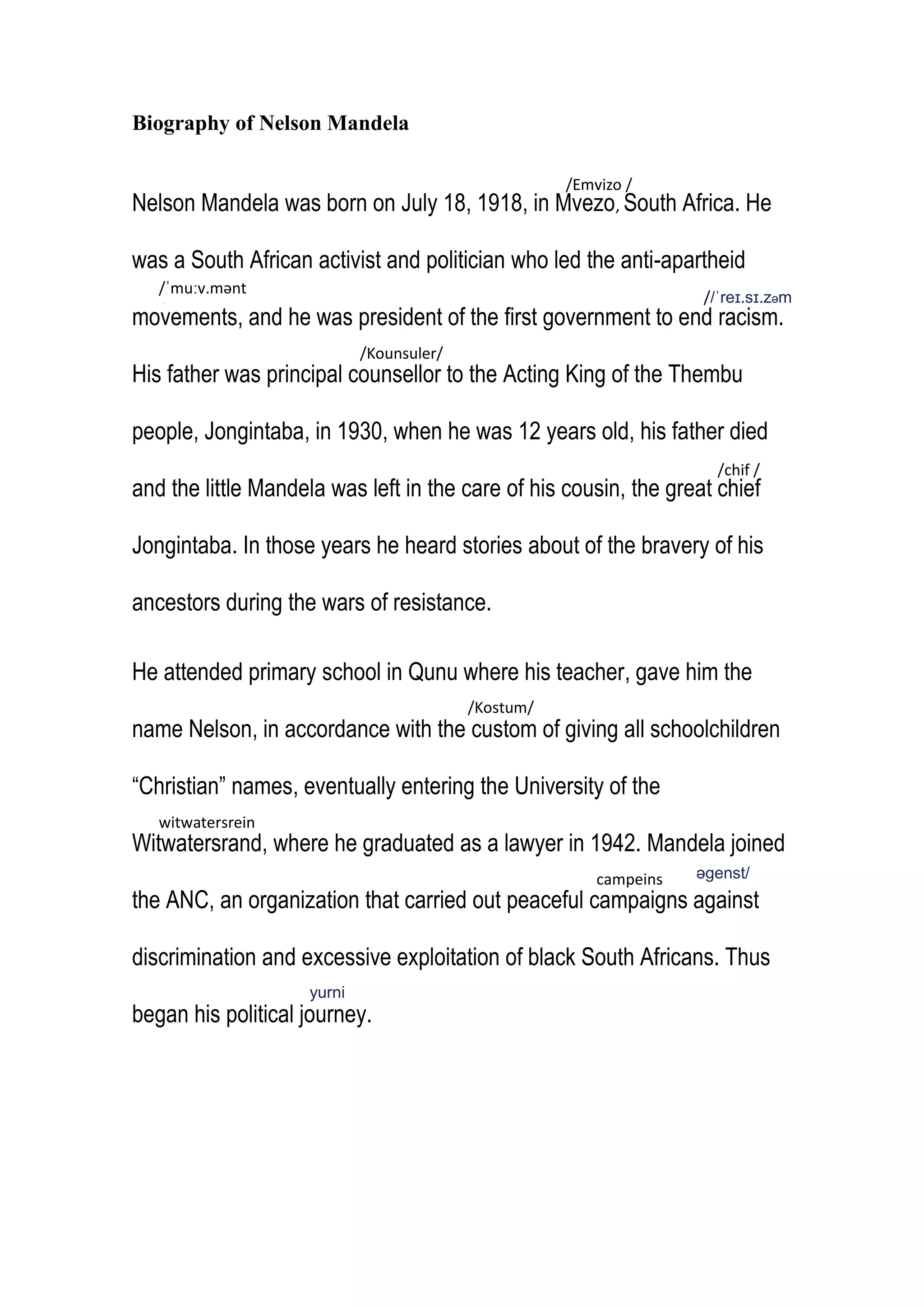 Biography of Nelson Mandela.docx