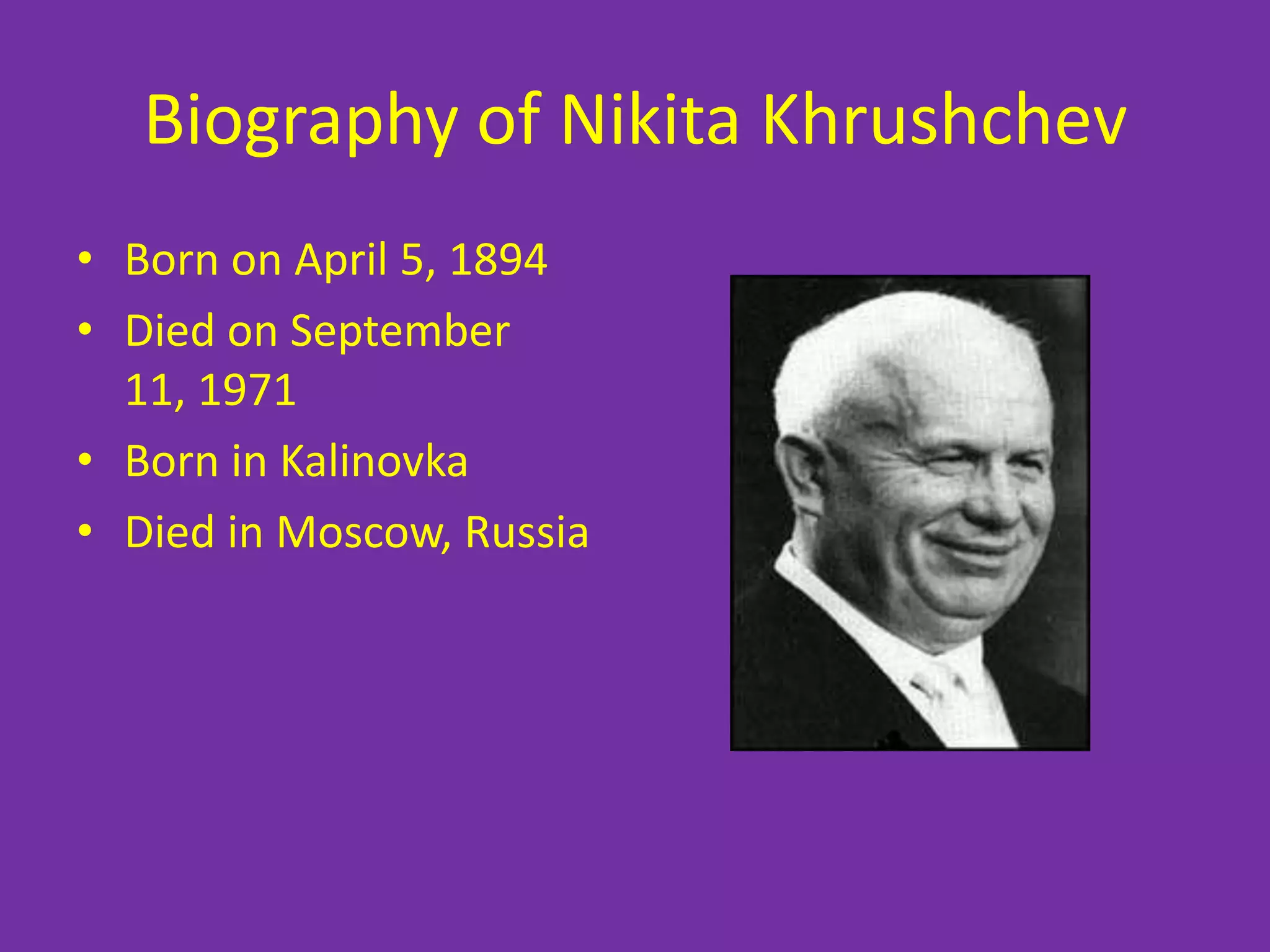 Biography of nikita khrushchev | PPTX