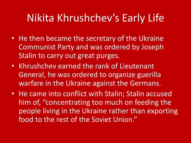 Biography of nikita khrushchev | PPT
