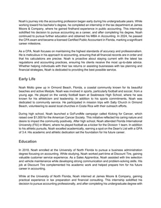 Biography of Noah Motto | Tax Manager & CPA | PDF