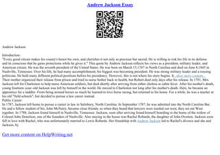 Biography Of President Andrew Jackson | PPT