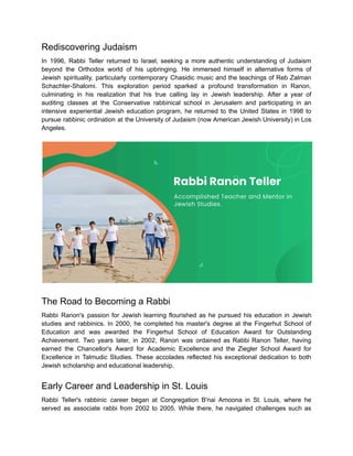 Biography of Rabbi Ranon Teller | PDF