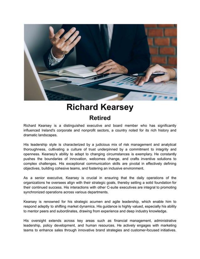 Biography and career history of Richard Kearsey | PDF