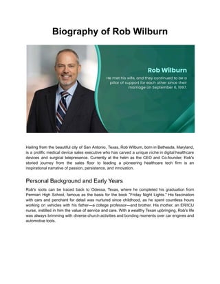 Rob Wilburn| CEO and Co-founder Surgical Telepresence Software Company ...