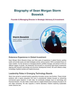 Biography of Sean Morgan Storm Boswick | PDF