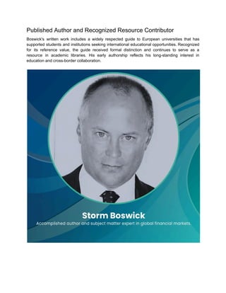 Biography of Sean Morgan Storm Boswick | PDF