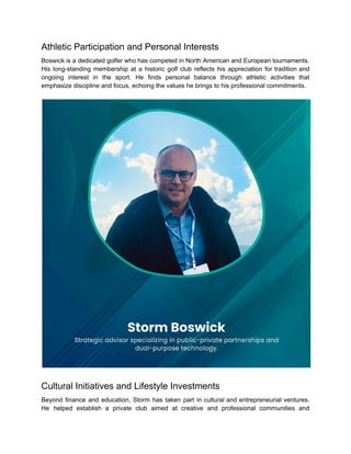 Biography of Sean Morgan Storm Boswick | PDF