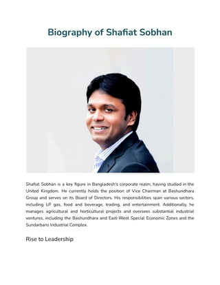 Biography of Shafiat Sobhan | PDF