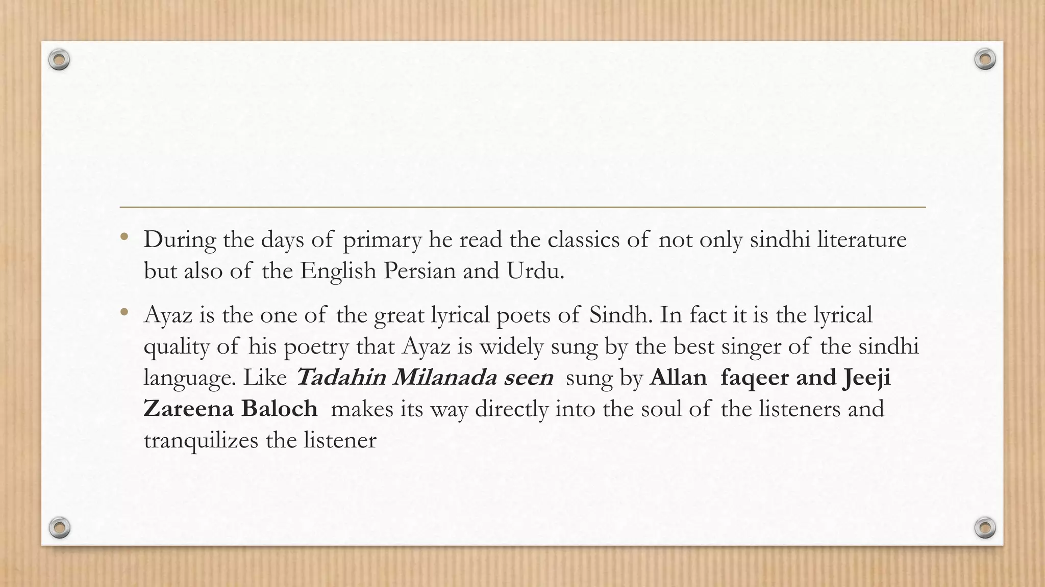 Biography of Shaikh Ayaz | PPTX