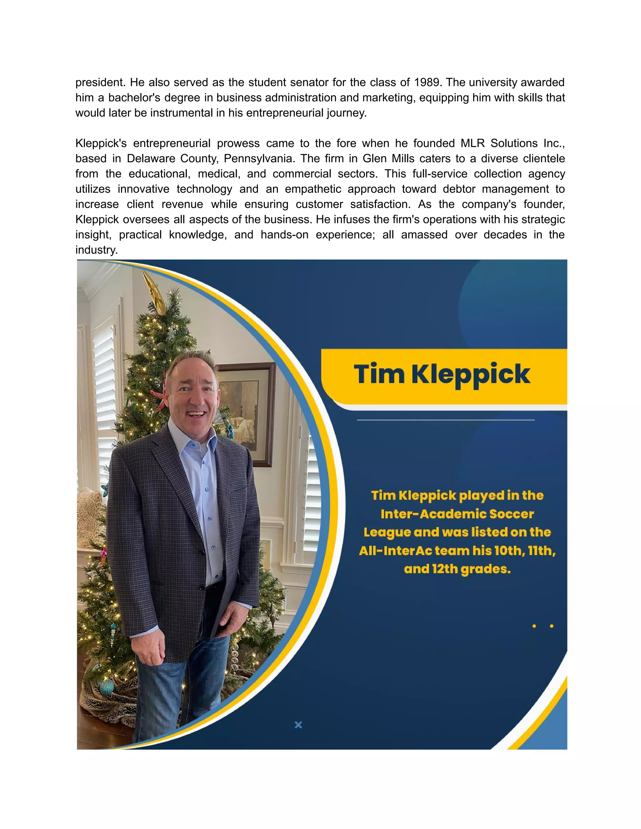 Tim Kleppick's Biography | PDF