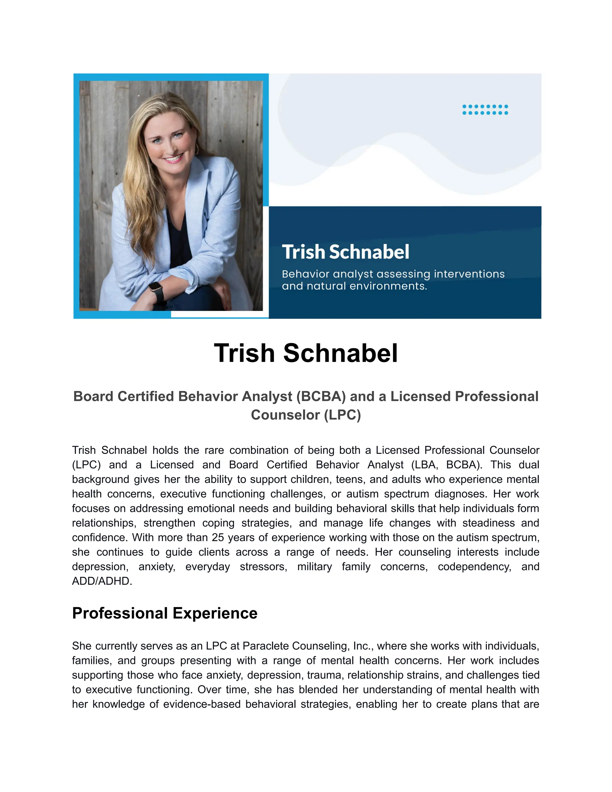 Trish Schnabel guides anxiety and depression therapy | PDF