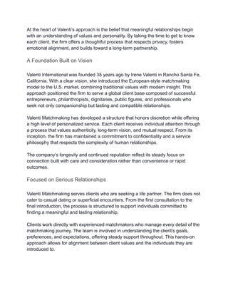 Valenti International handles every introduction with purpose, clarity ...