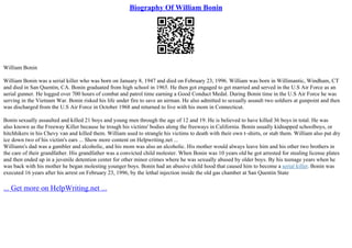 Biography Of William Bonin | PPT