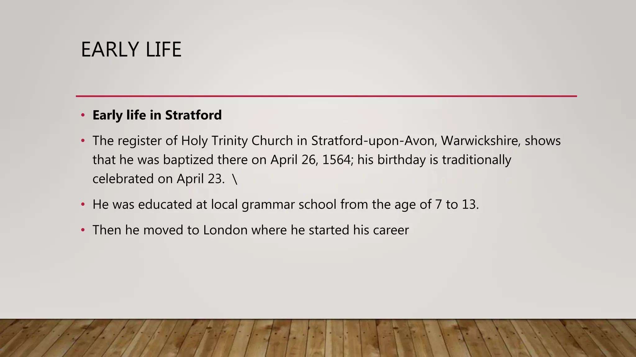 Biography of william shakespeare | PPT