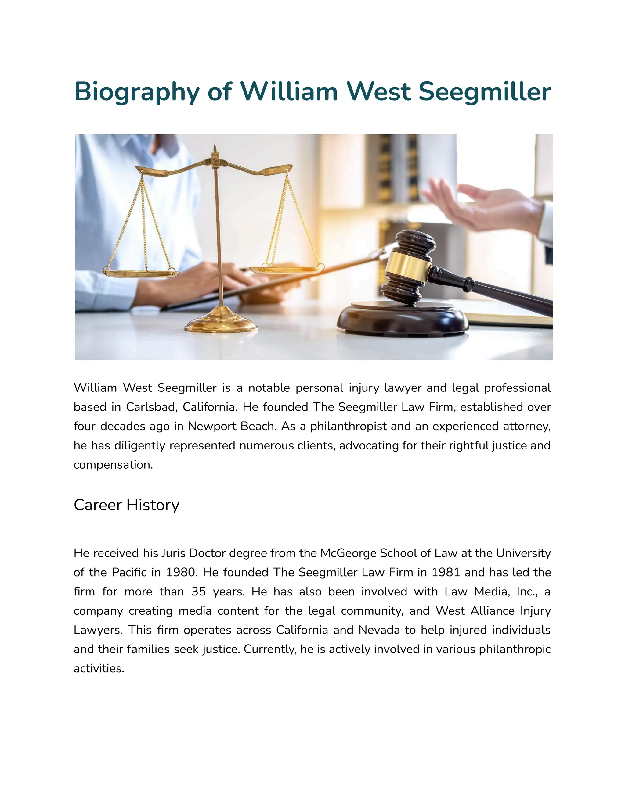 Biography of William West Seegmiller | PDF