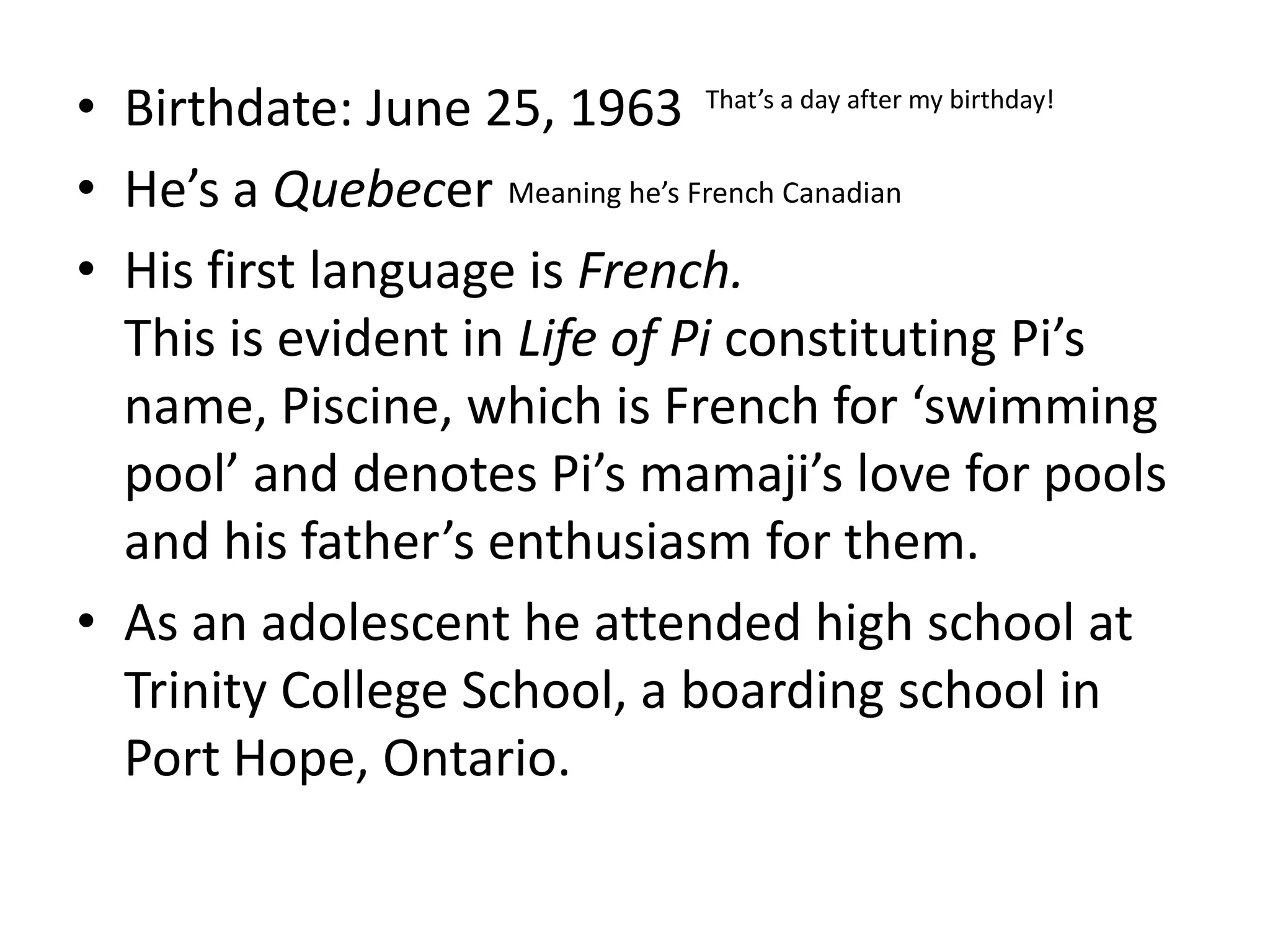 Biography of Yann Martel | PPTX