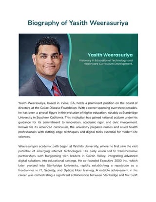 Biography of Yasith Weerasuriya | PDF