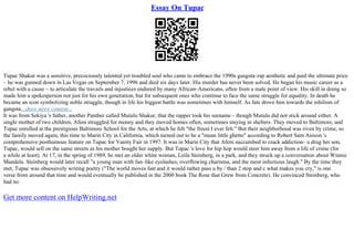 Biography On Tupac Shakur Essay | PDF | Hip Hop Music | Music