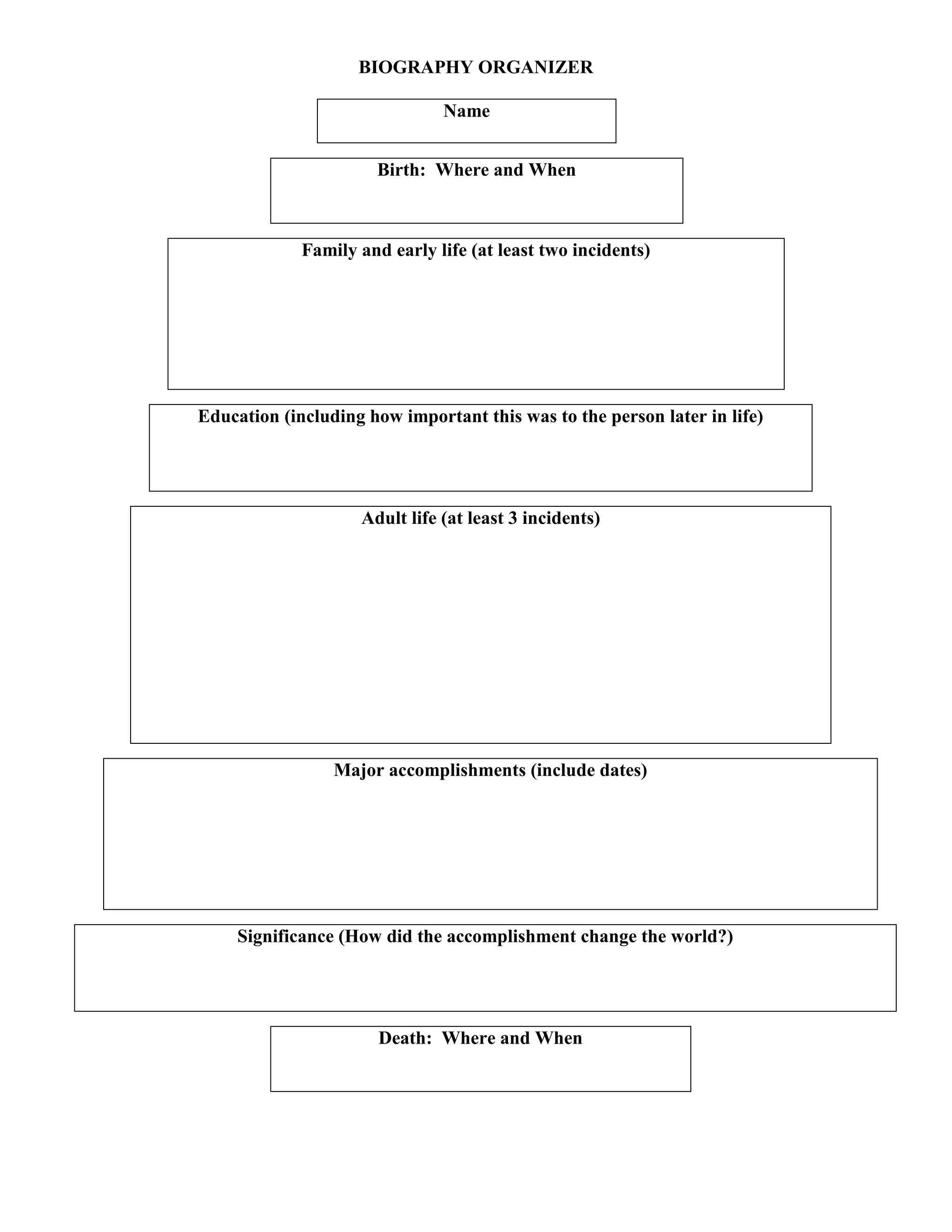 Biography organizer | DOCX