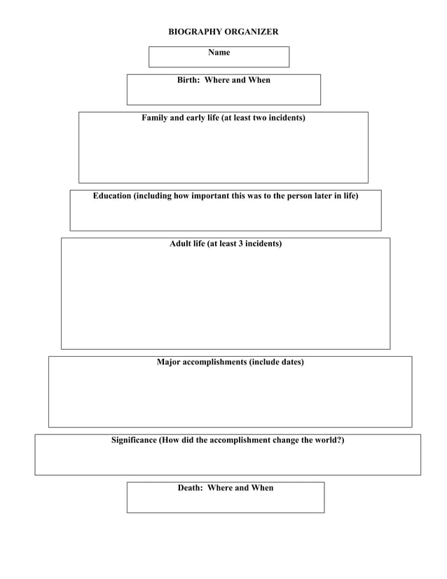 Biography organizer | DOCX