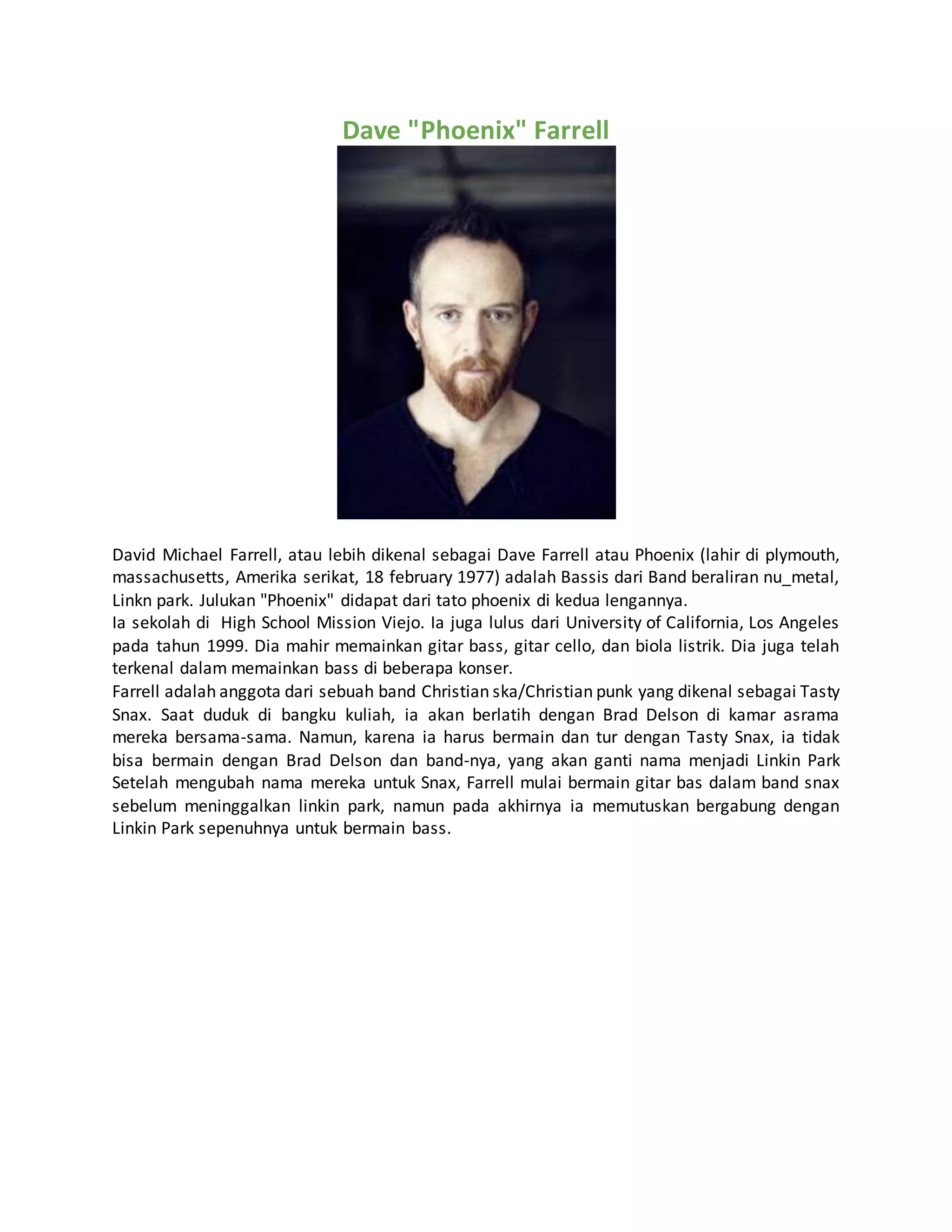 Biography personnel of linkin park | PDF