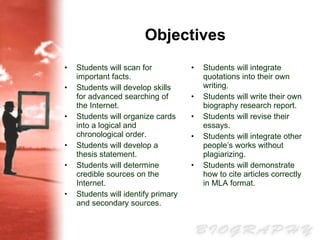 Biography window | PPT