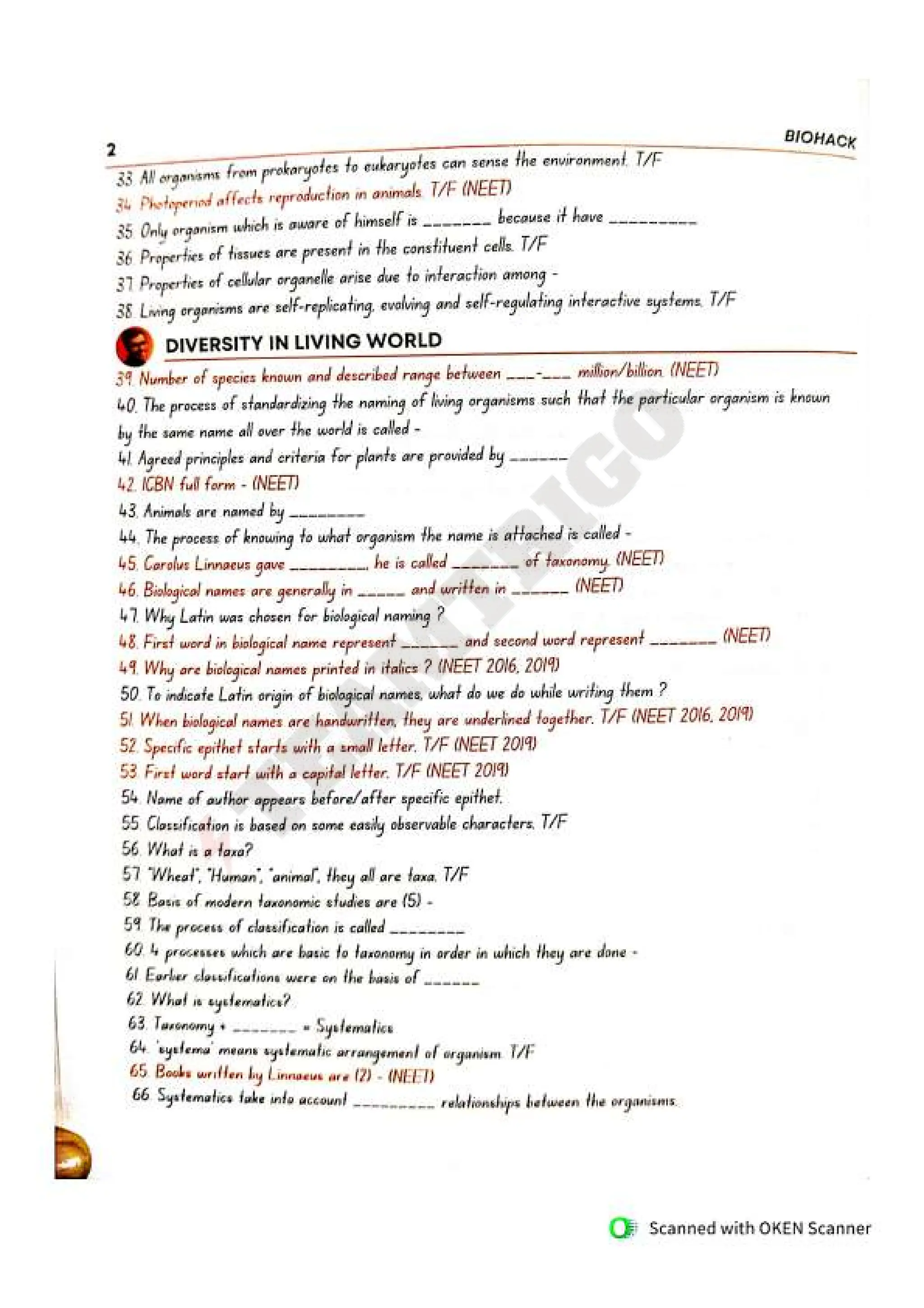 Biohack- class 11 and 12 NEET Parth Goyal | PDF