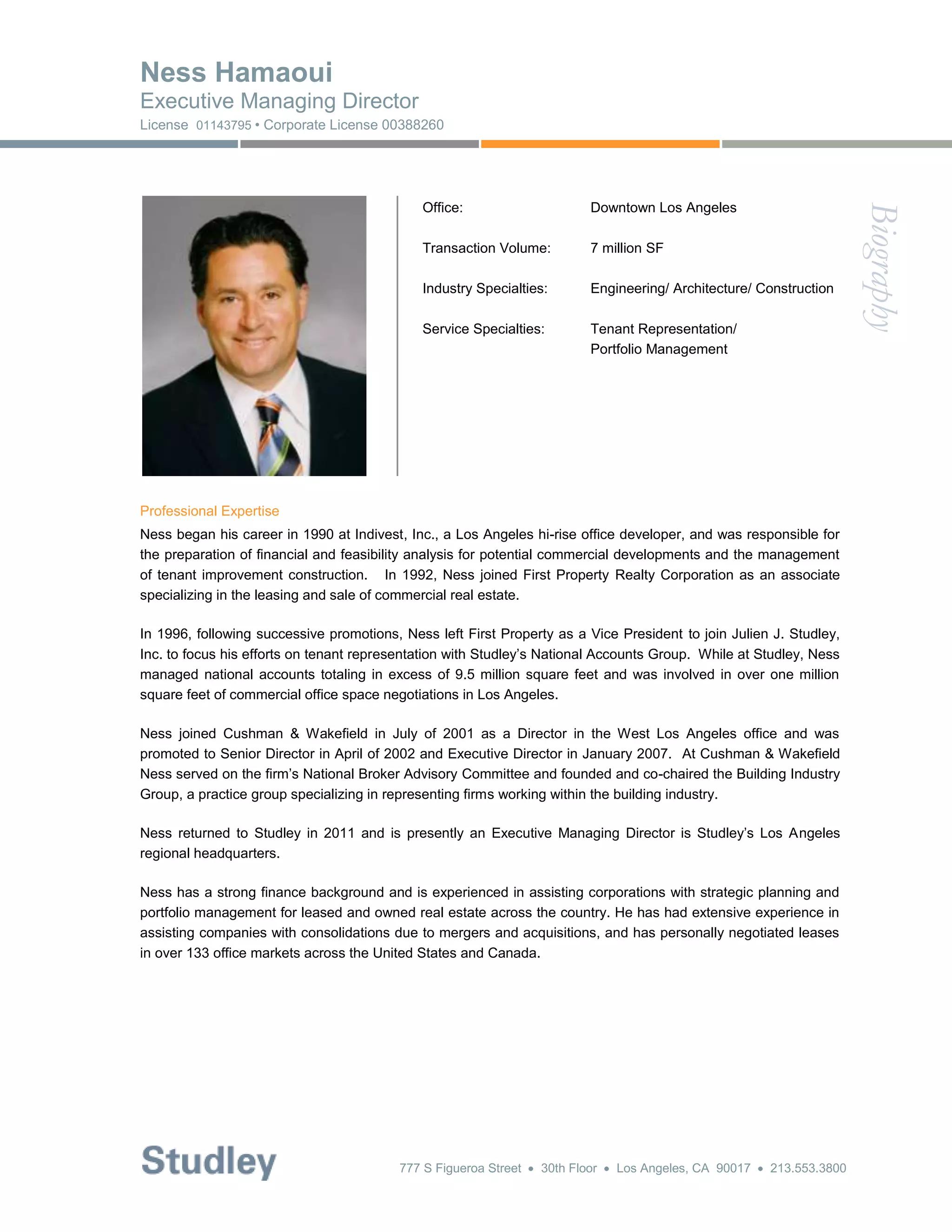 Ness Hamaoui Professional Bio | DOCX