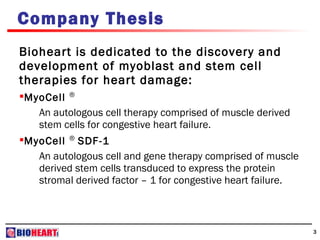 Bioheart (OTC: BHRT; Twitter: $BHRT) | PPT | Physical Therapy | Wellness