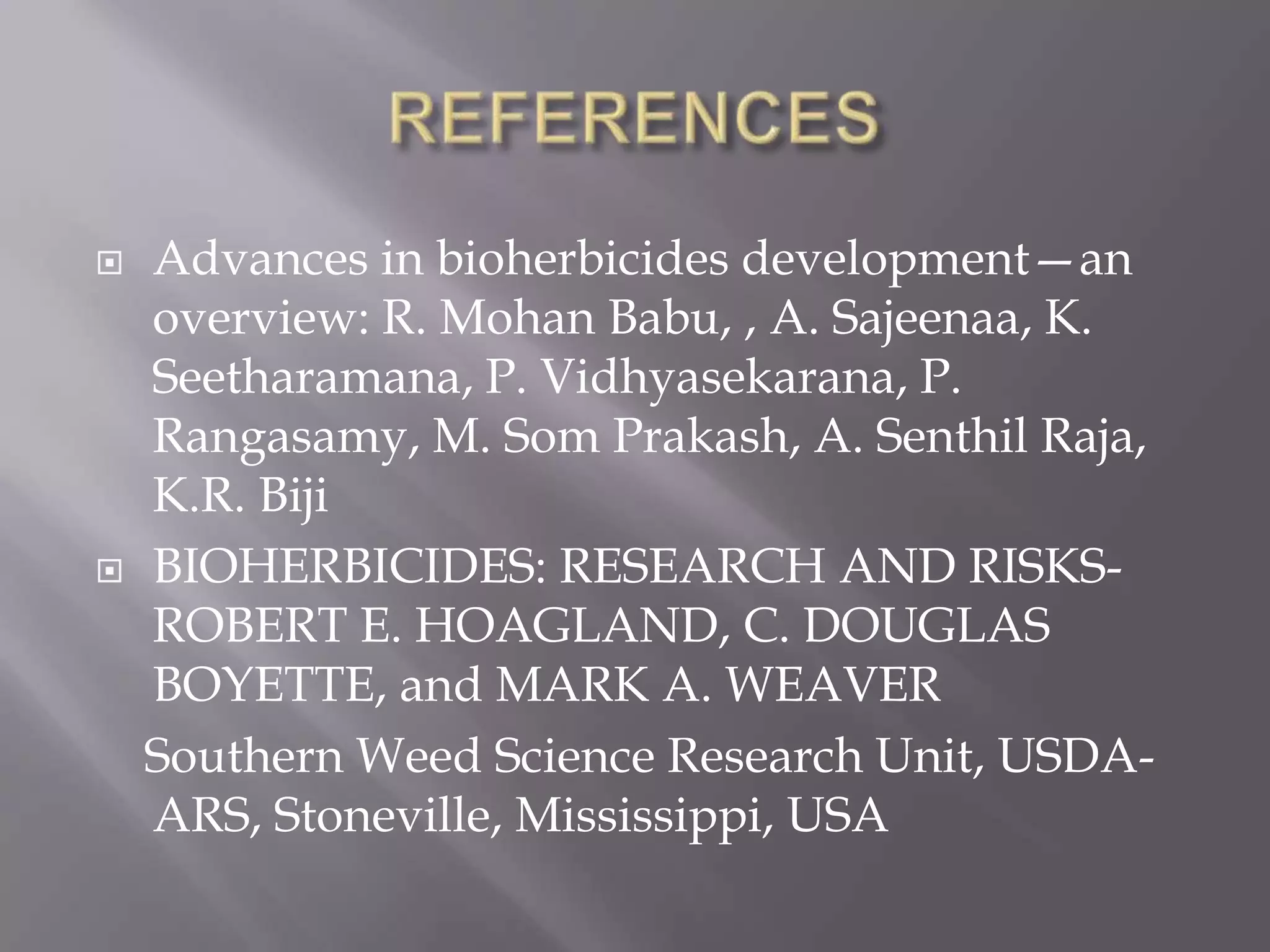 Bioherbicides | PPTX