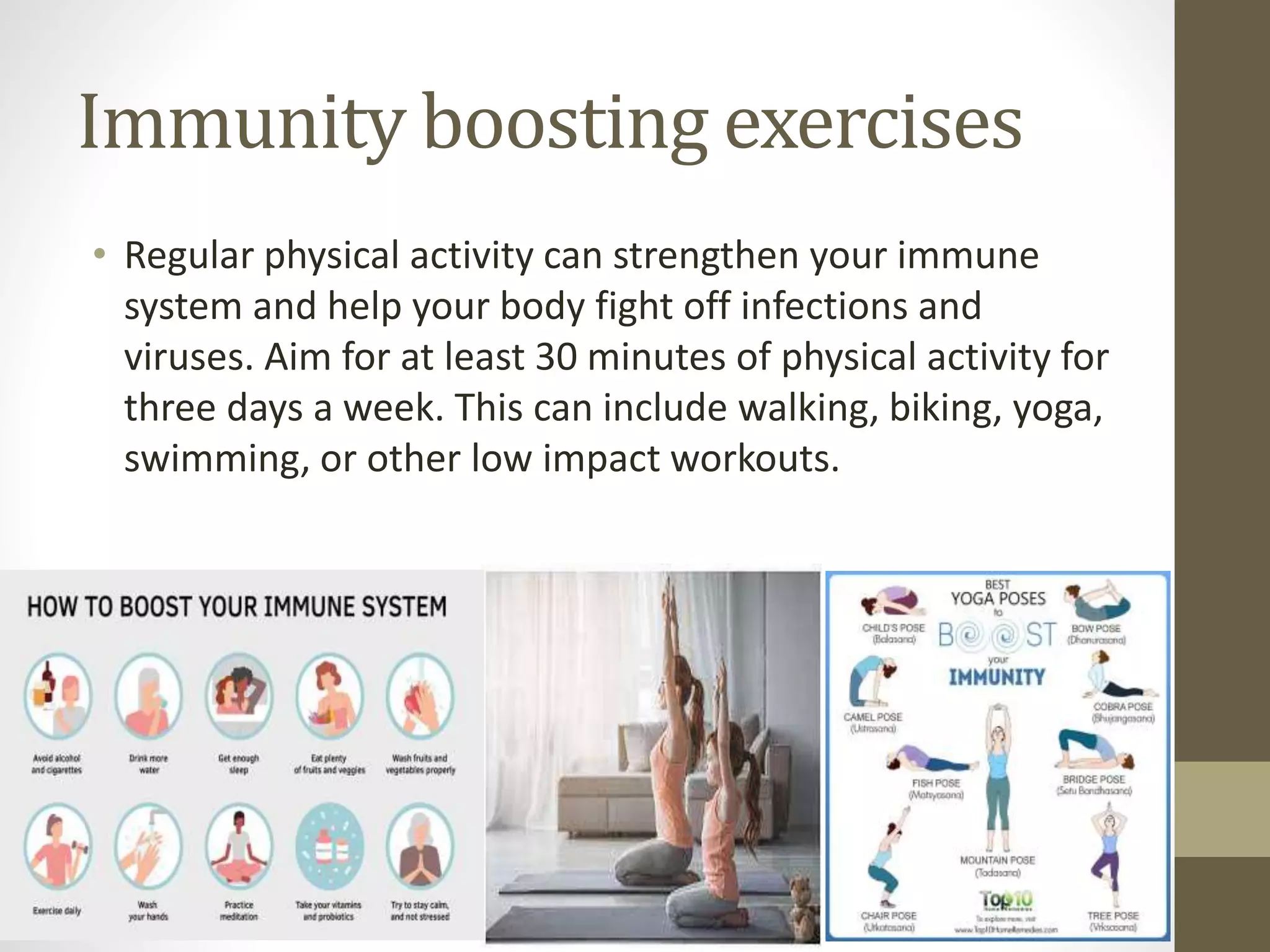 immunity boosting foods and exercises | PPTX