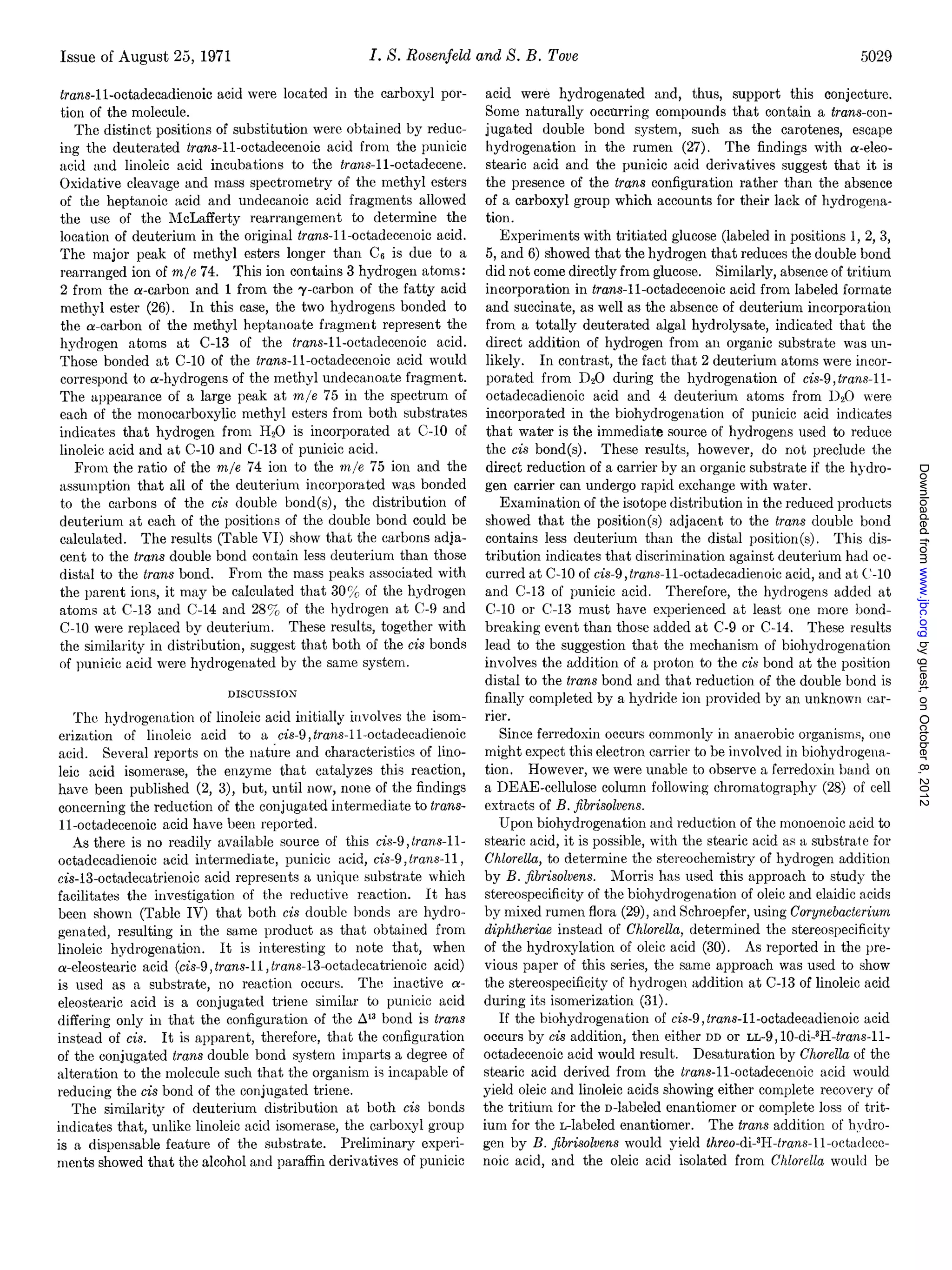 Biohydrogenation of unsaturated fatty acids | PDF