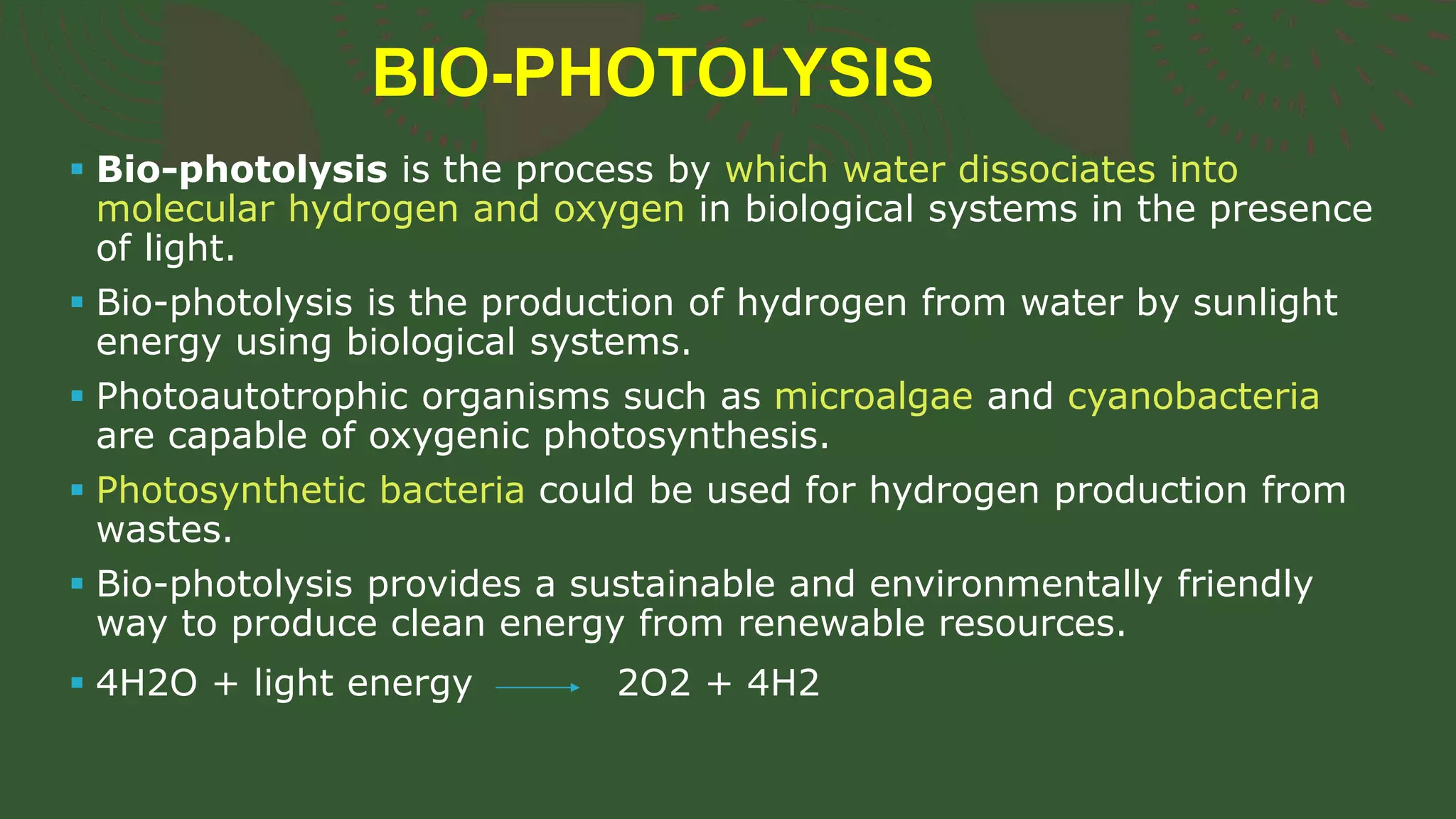 Biohydrogen production | PPTX