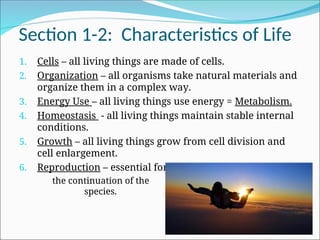 Bio I Chapter 1 The Science of Life w Blanks.ppt