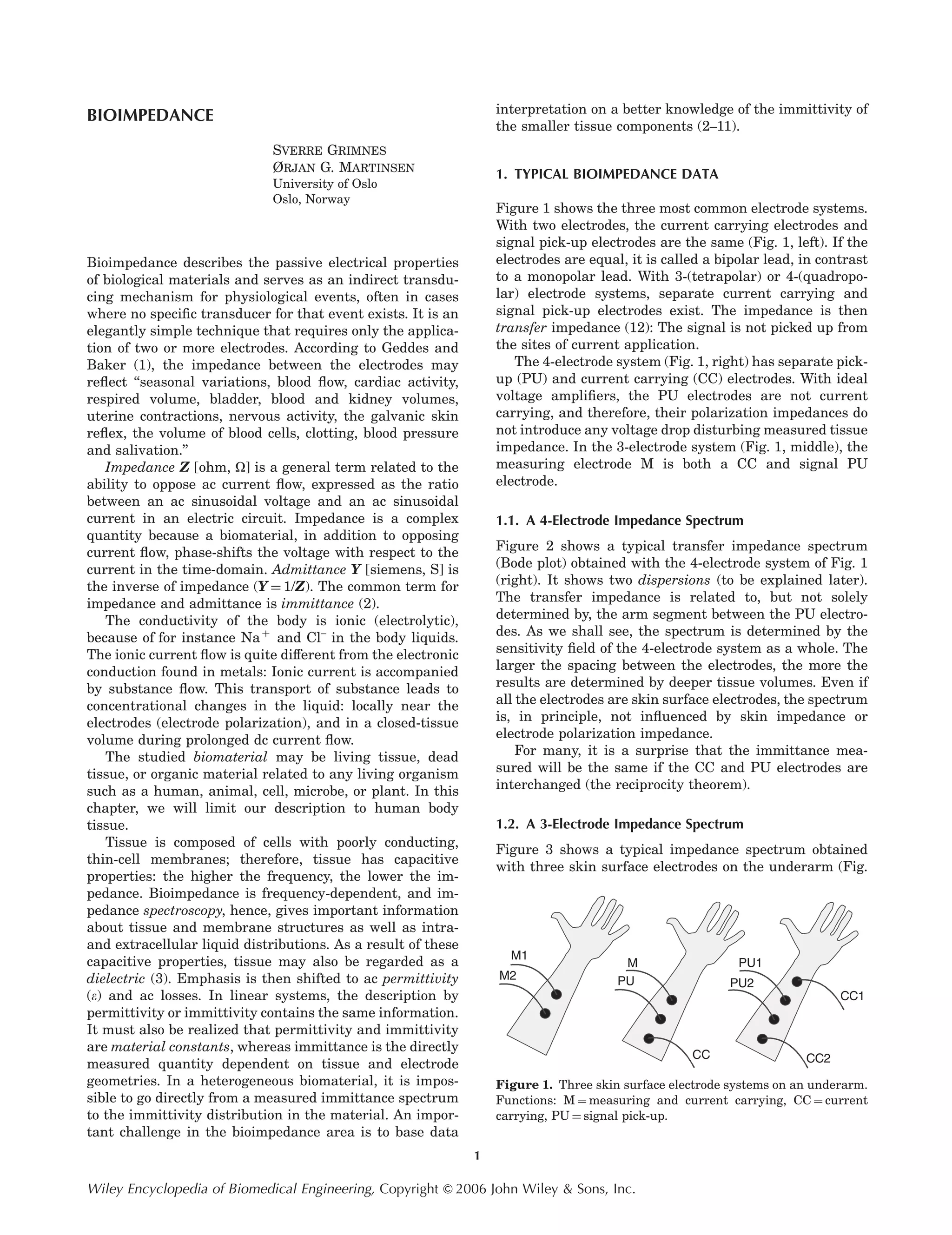 Bioimpedance principles | PDF