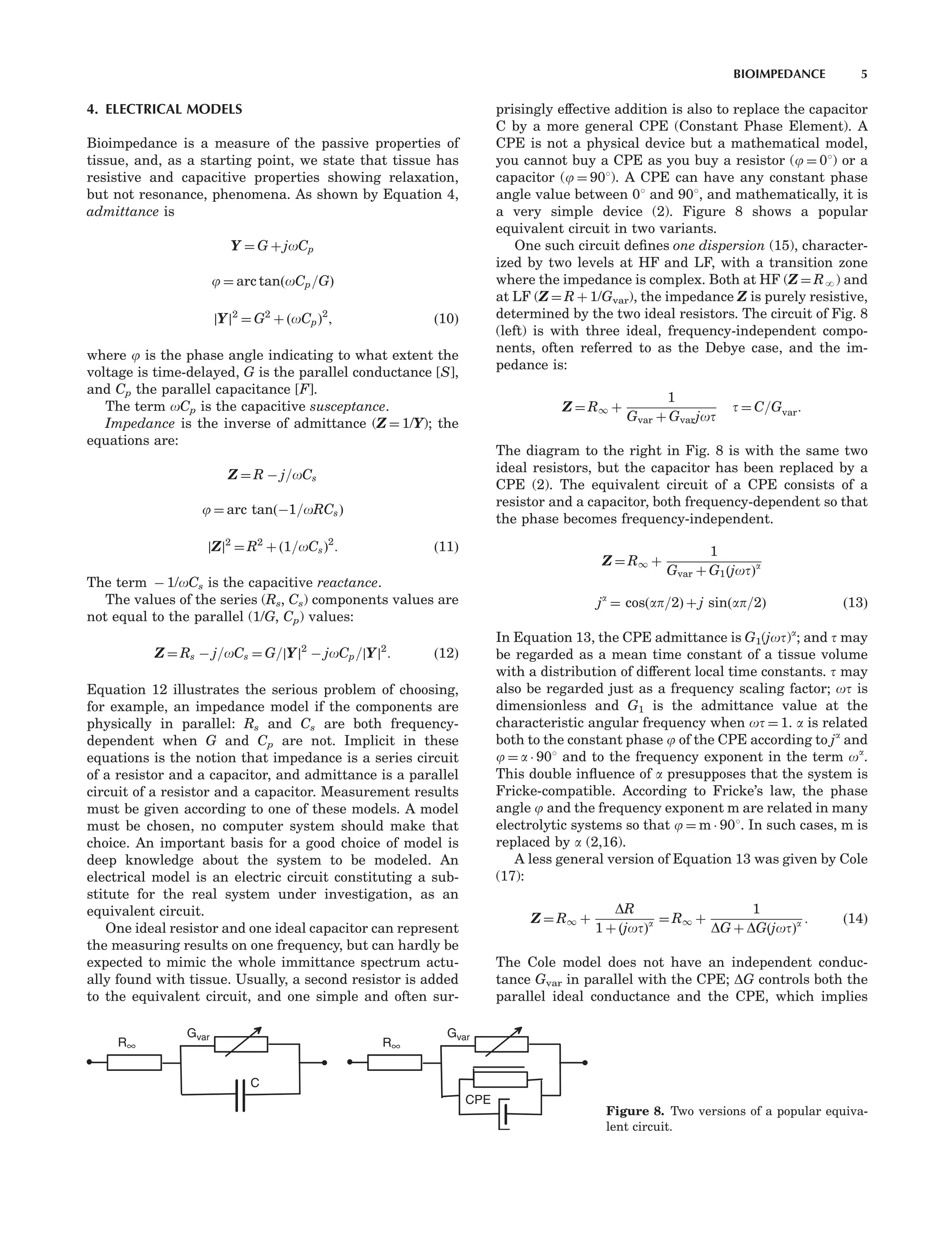Bioimpedance principles | PDF