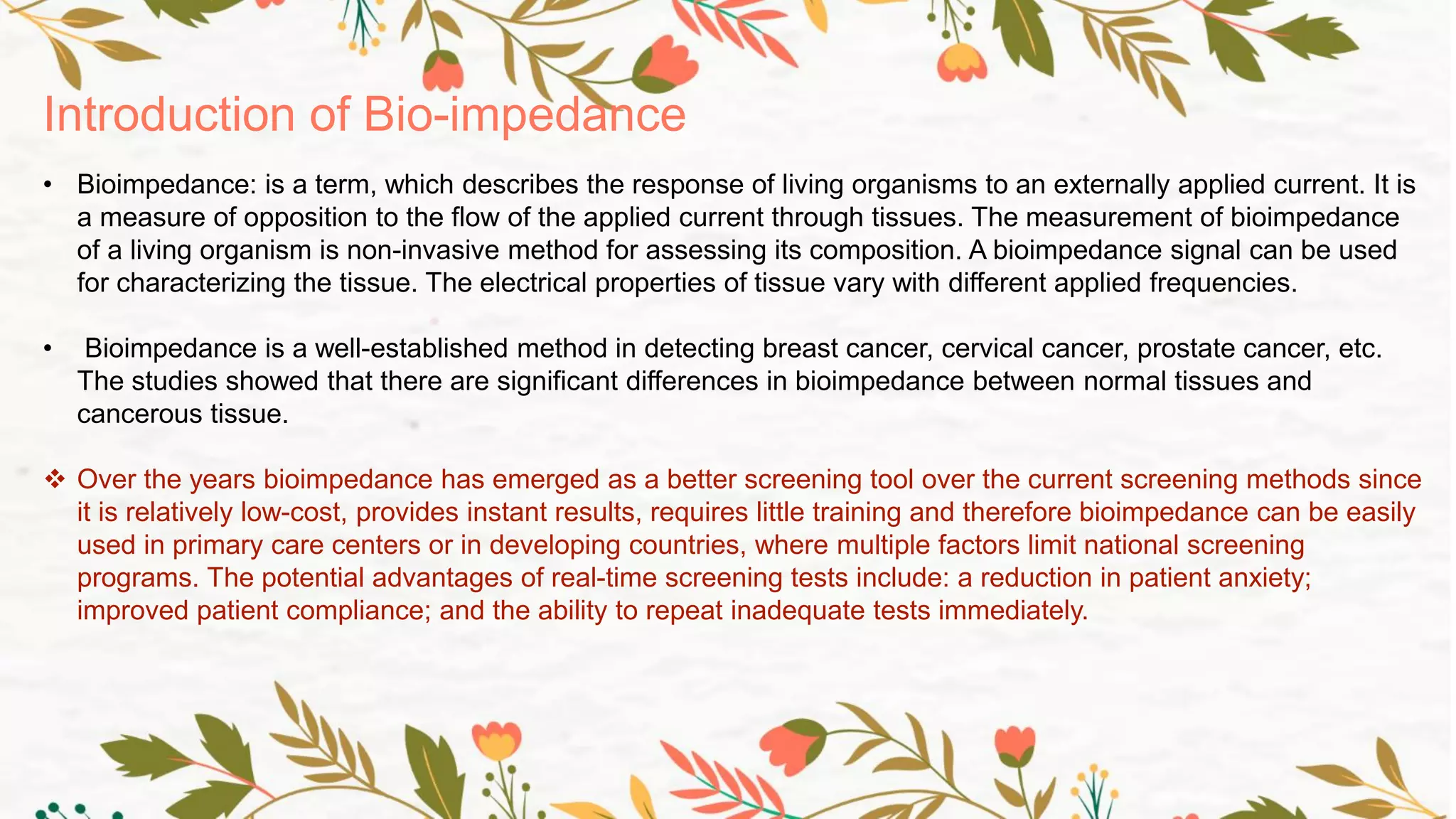 Bioimpedance tech in breast canser | PDF