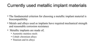 BIOIMPLANT.pptx compactibility and mechanics of implants | PPTX