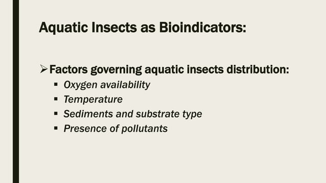 Insects As Bioindictors for Different Levels of Pollution | PPT
