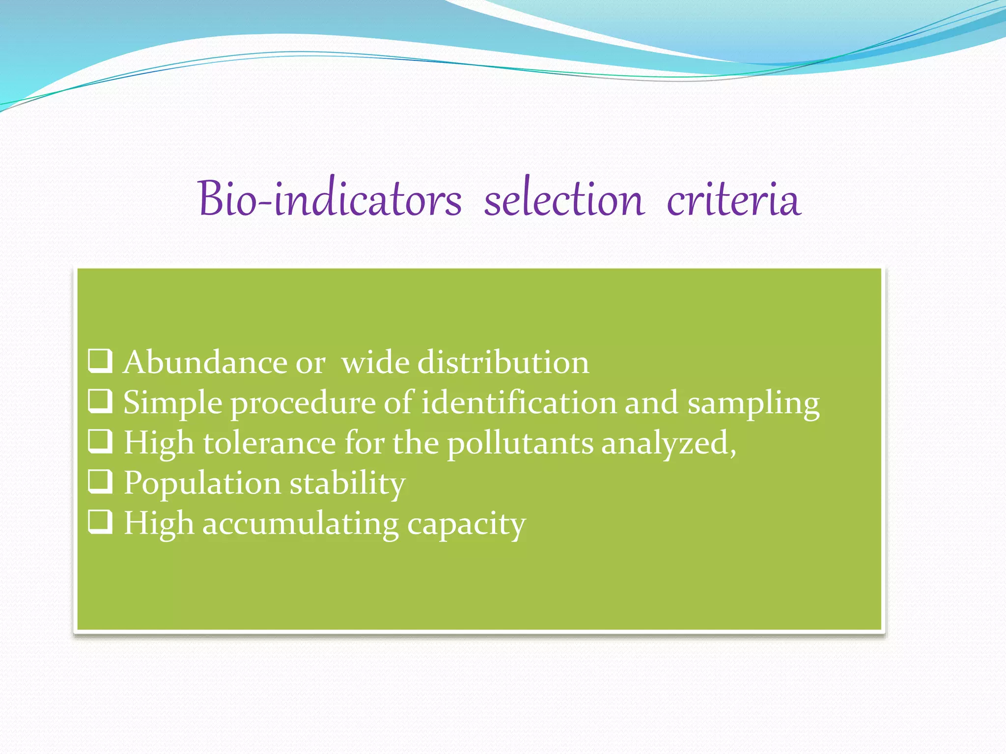 Bioindicators | PPTX