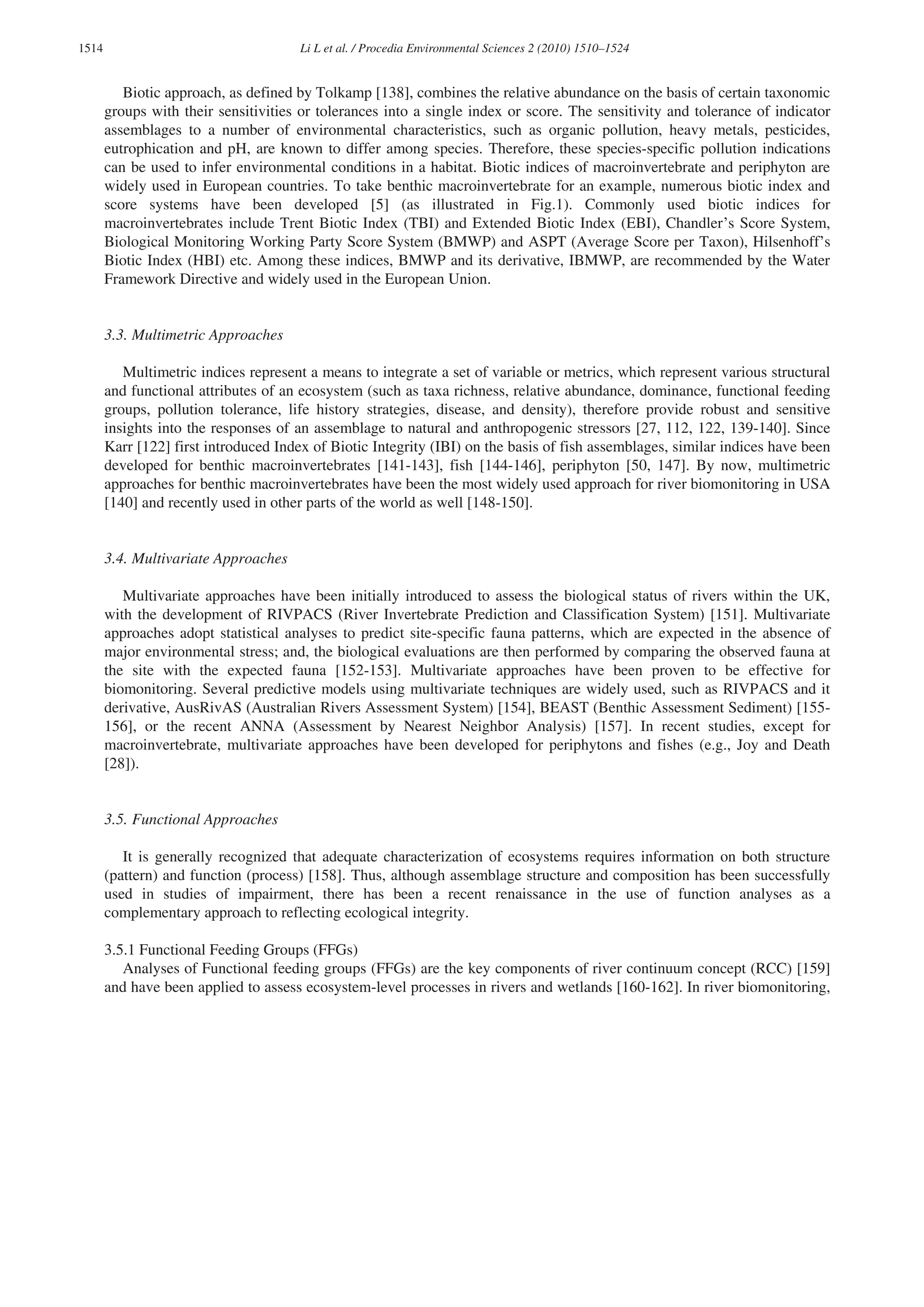 Bioindicators in river ecosystems | PDF