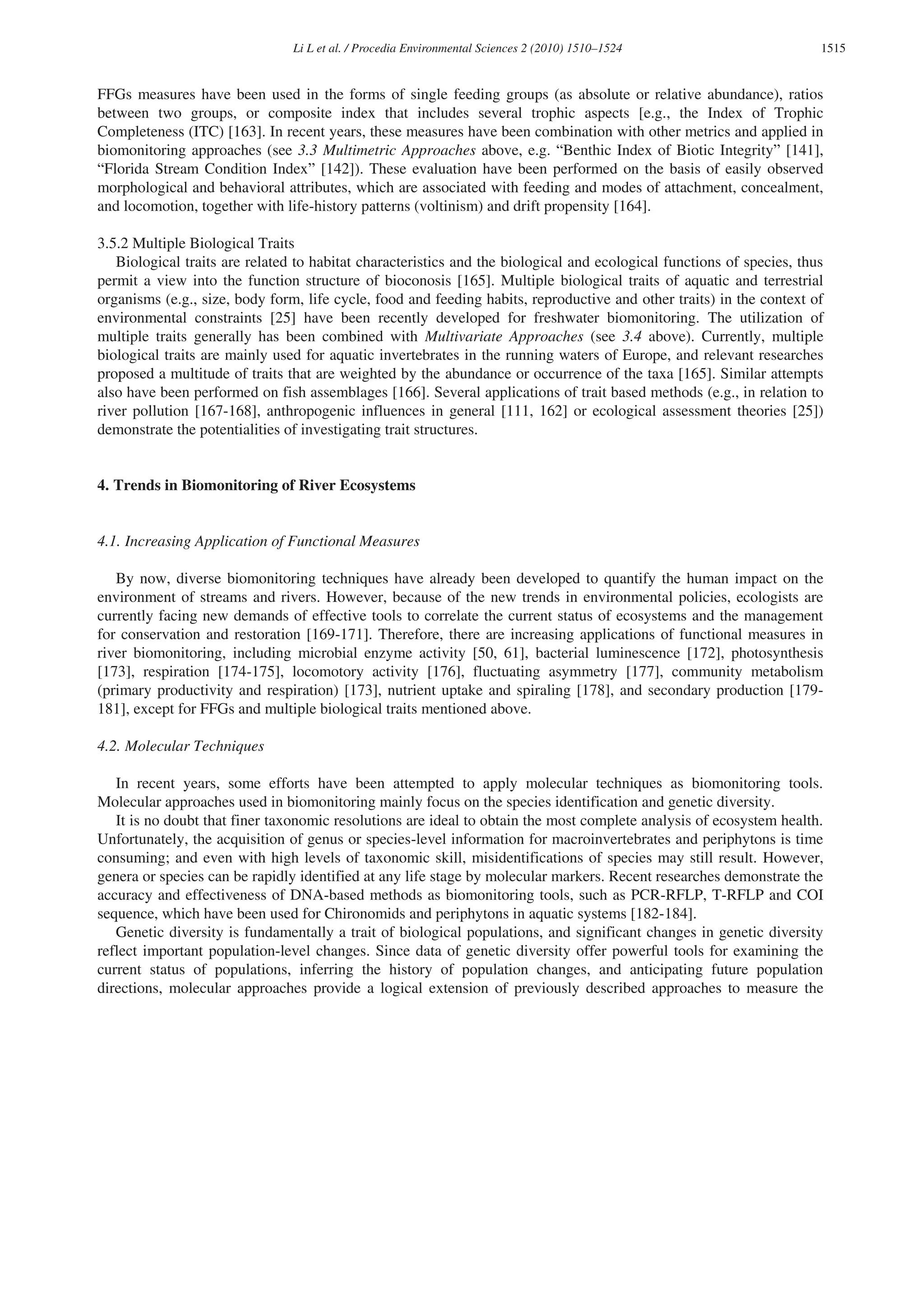 Bioindicators in river ecosystems | PDF