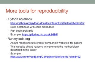 Reproducibility - The myths and truths of pipeline bioinformatics | PPTX